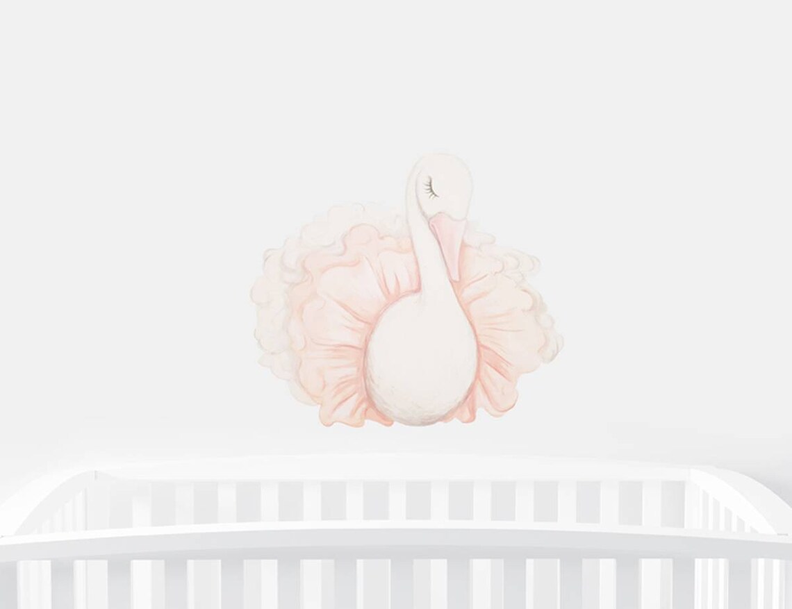 Swan Decals Swan Nursery Prints Swan Wall Decal Swan Decal - Etsy