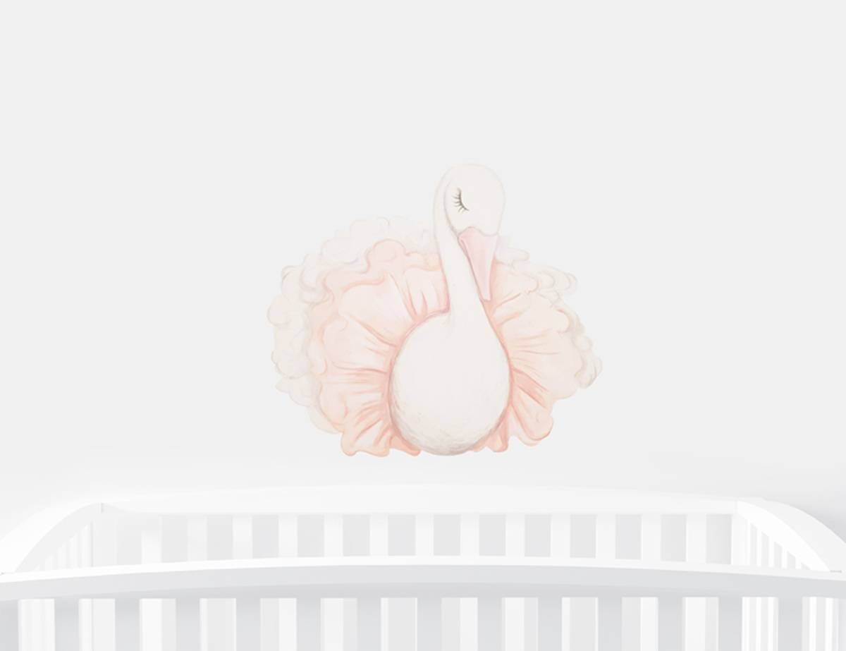 Swan Decals Swan Nursery Prints Swan Wall Decal Swan Decal - Etsy
