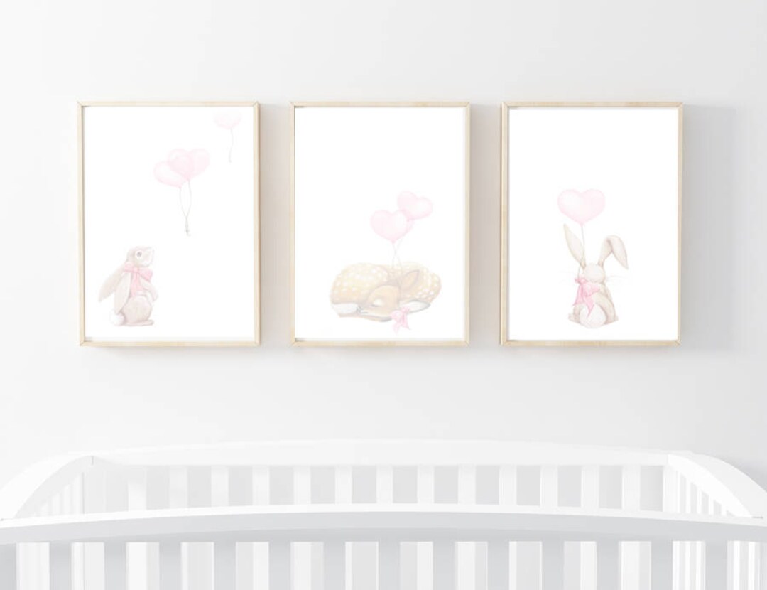 Bunny Art Prints, Rabbit Nursery Art, Nursery Prints, Woodland Prints ...