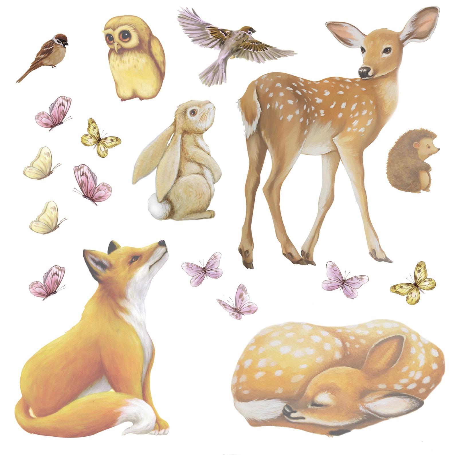 Woodland Animal Decals Woodland Decals Animal Wall Stickers | Etsy