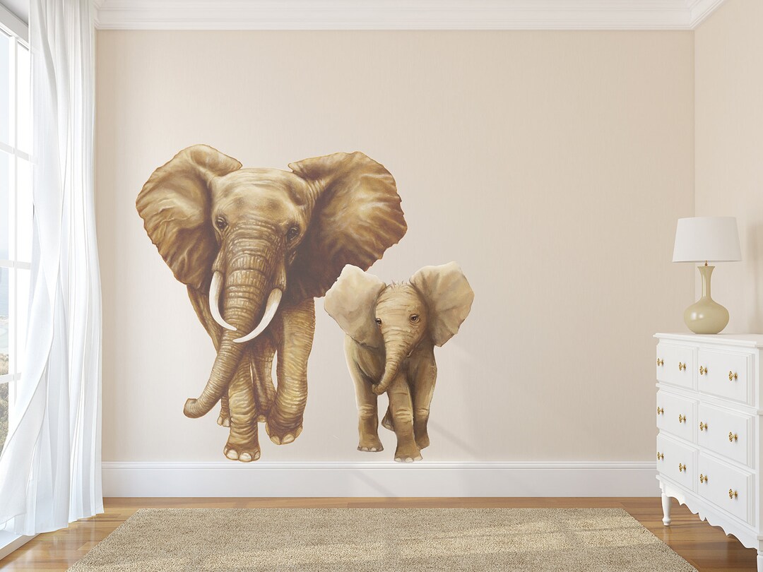 Elephant Wall Decals, Elephant Wall Sticker, Jungle Wall Stickers ...