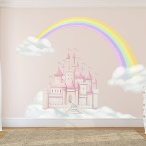 Castle Wall Decal, Castle Decals, Rainbow Wall Stickers, Castle Wall ...