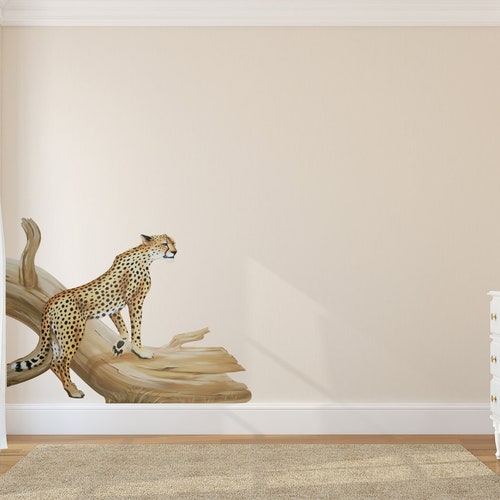 Cheetah Decal Cheetah Wall Decal Cheetah Was Sticker - Etsy