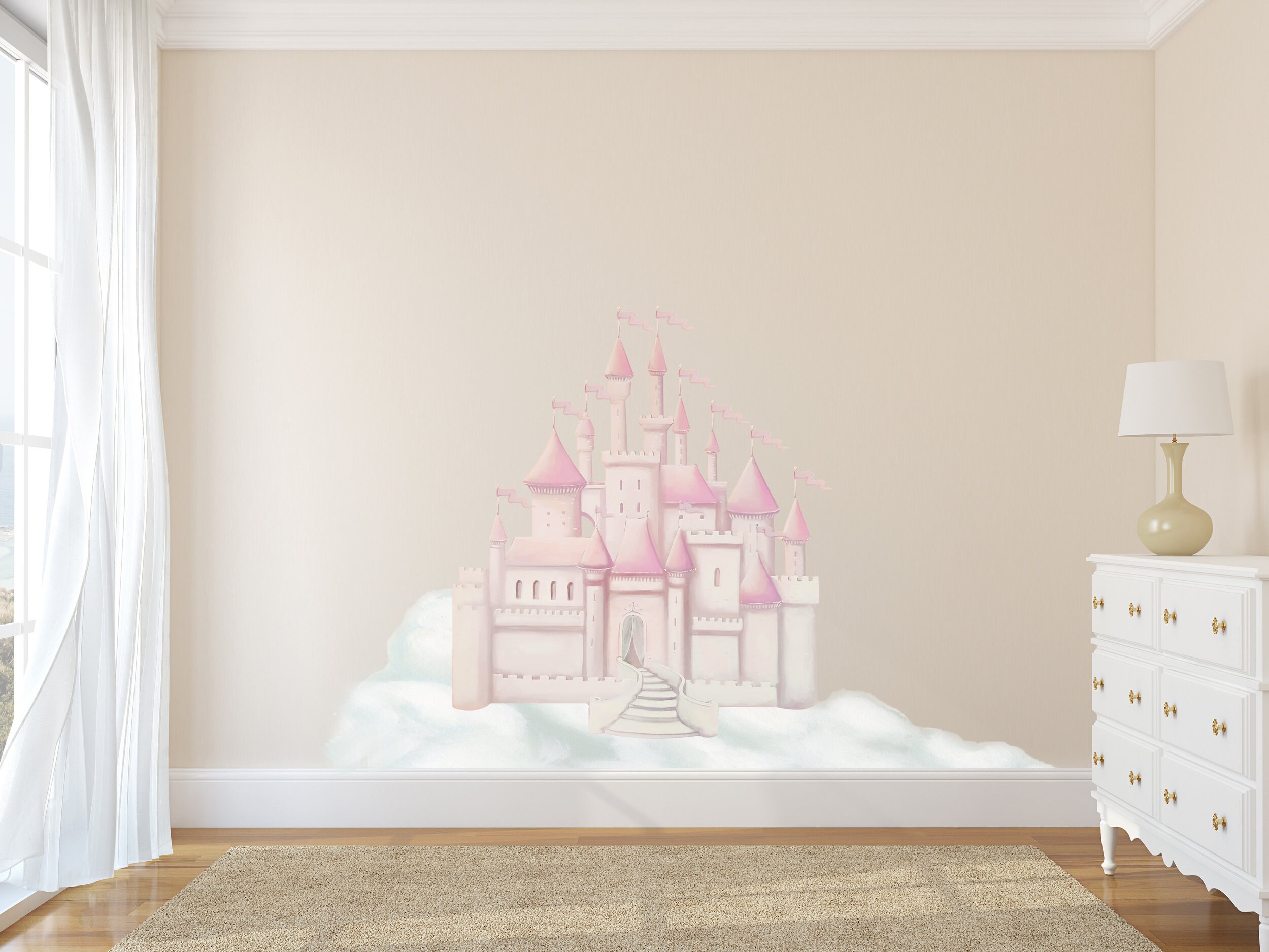 Castle Wall Decal Castle Decals Rainbow Wall Stickers | Etsy UK
