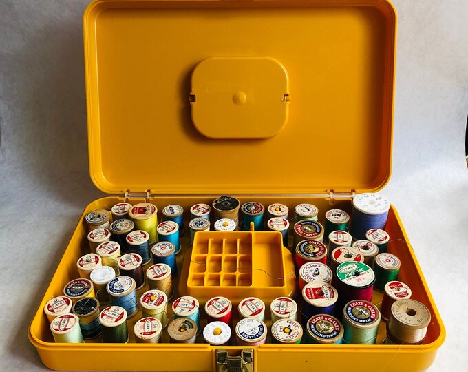 Vintage Wil-hold Yellow Thread Box, Vintage Thread Lot, Vintage Thread ...