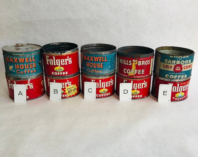 Vintage Coffee Can Pairs, Your Choice Vintage Coffee Cans, Vintage ...