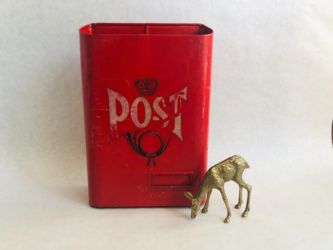 Rare Vintage Swedish Mail Box, Vintage Swedish Post Box, Red Vintage ...