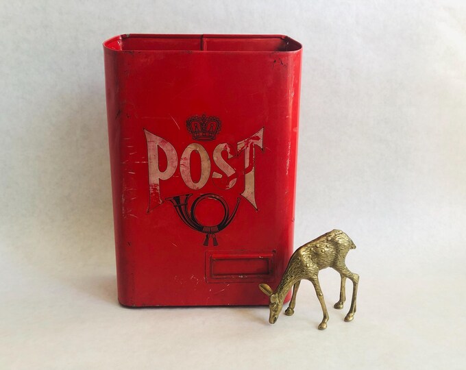 Rare Vintage Swedish Mail Box, Vintage Swedish Post Box, Red Vintage ...