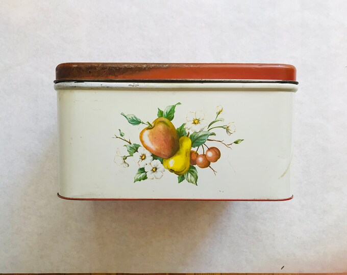 Vintage Bread Box, Decoware Fruit and Flower Breadbox, Vintage ...