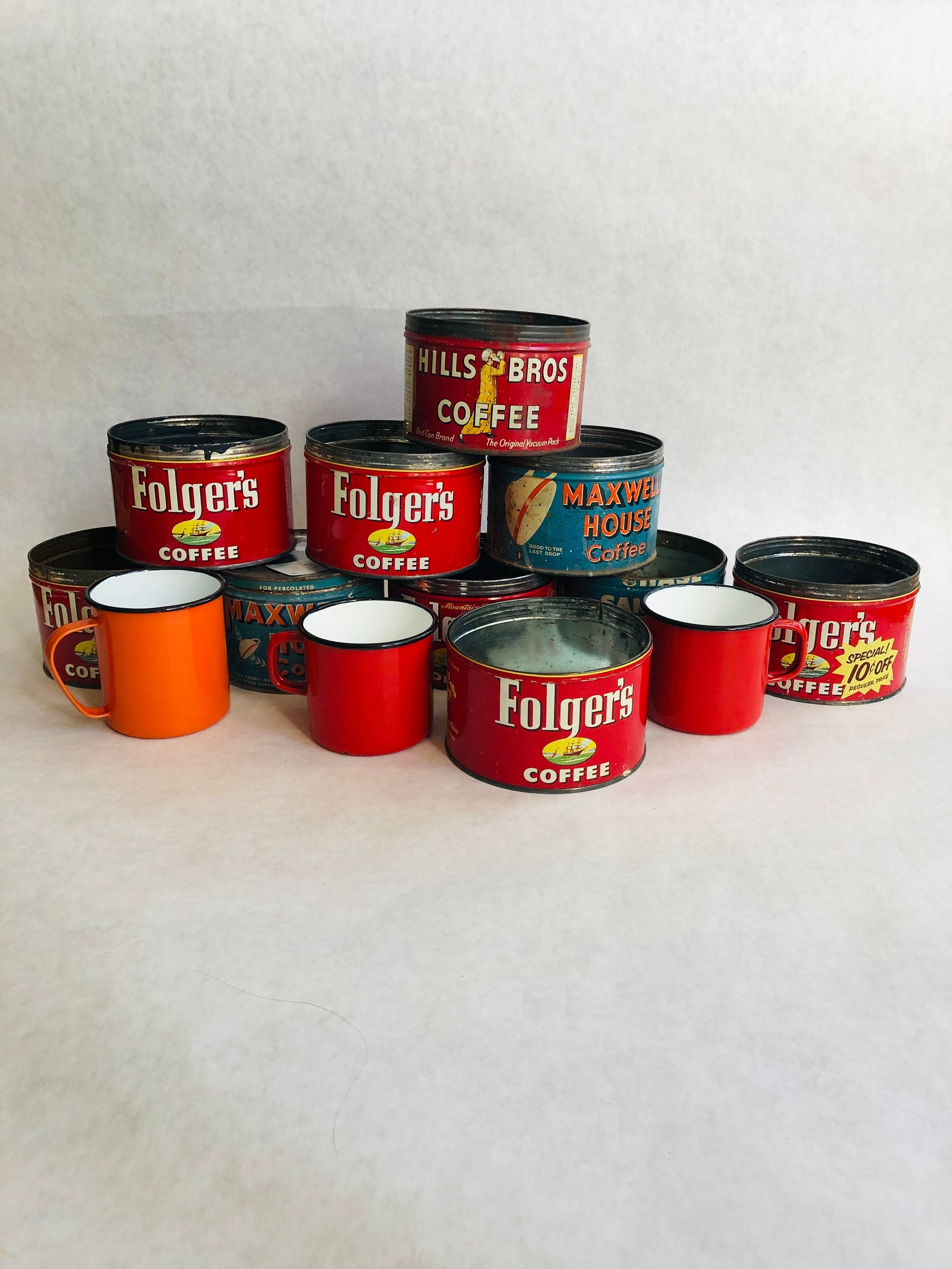 Vintage Coffee Can Pairs Your Choice Vintage Coffee Cans - Etsy