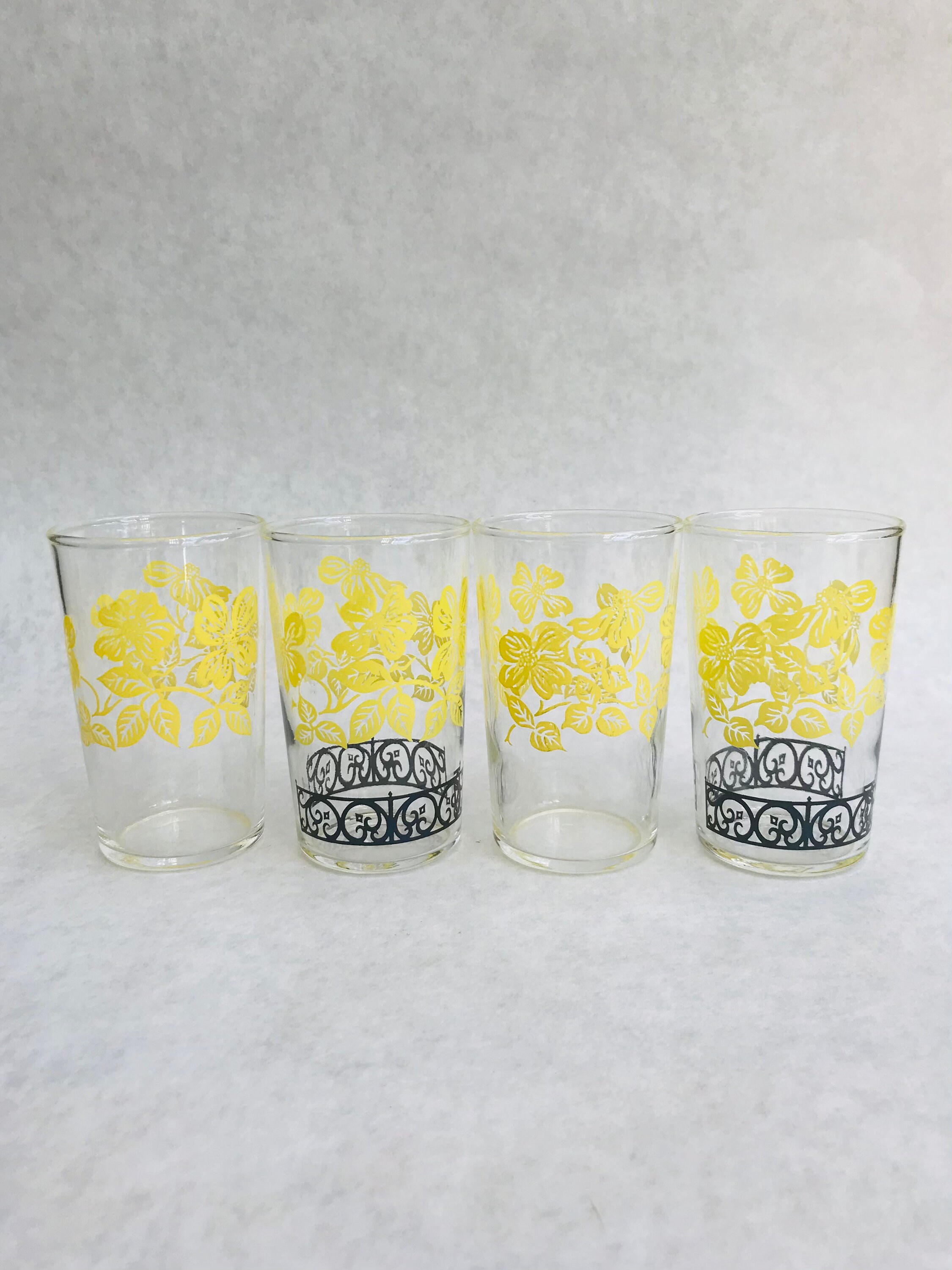 Vintage Fire King magnolia juice glasses yellow magnolia | Etsy