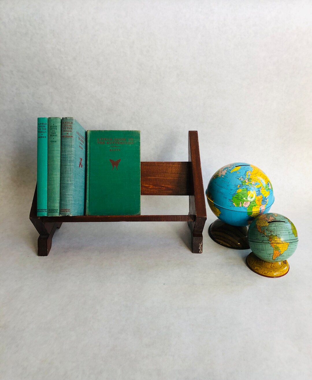 Vintage Bookshelf, Vintage Wooden Bookshelf, Vintage Desktop Wooden ...