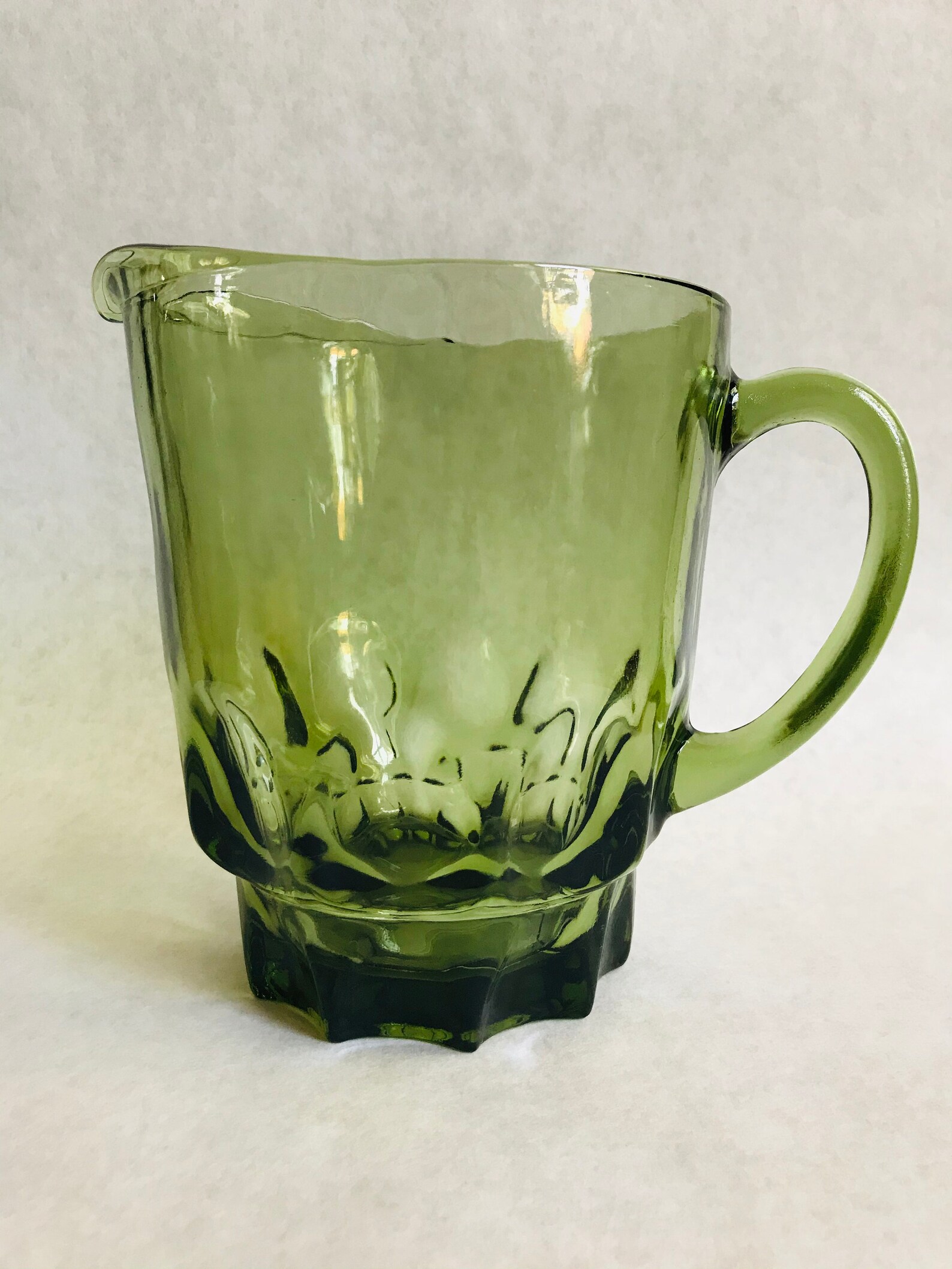Vintage Green Pitcher Green Glass Pitcher Green Barware - Etsy