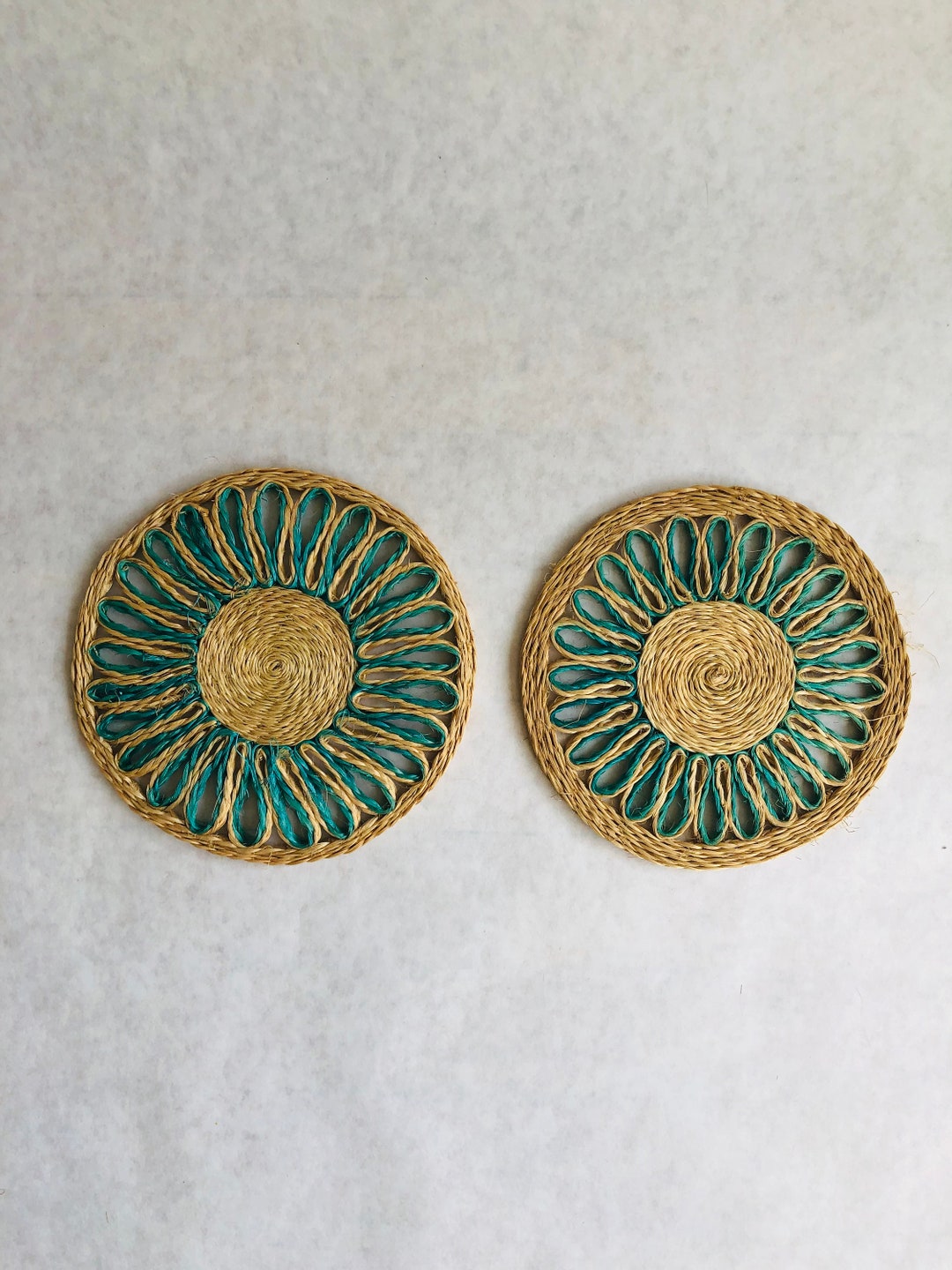 Vintage Trivets Vintage Trivet Pair Vintage Rattan Trivets - Etsy