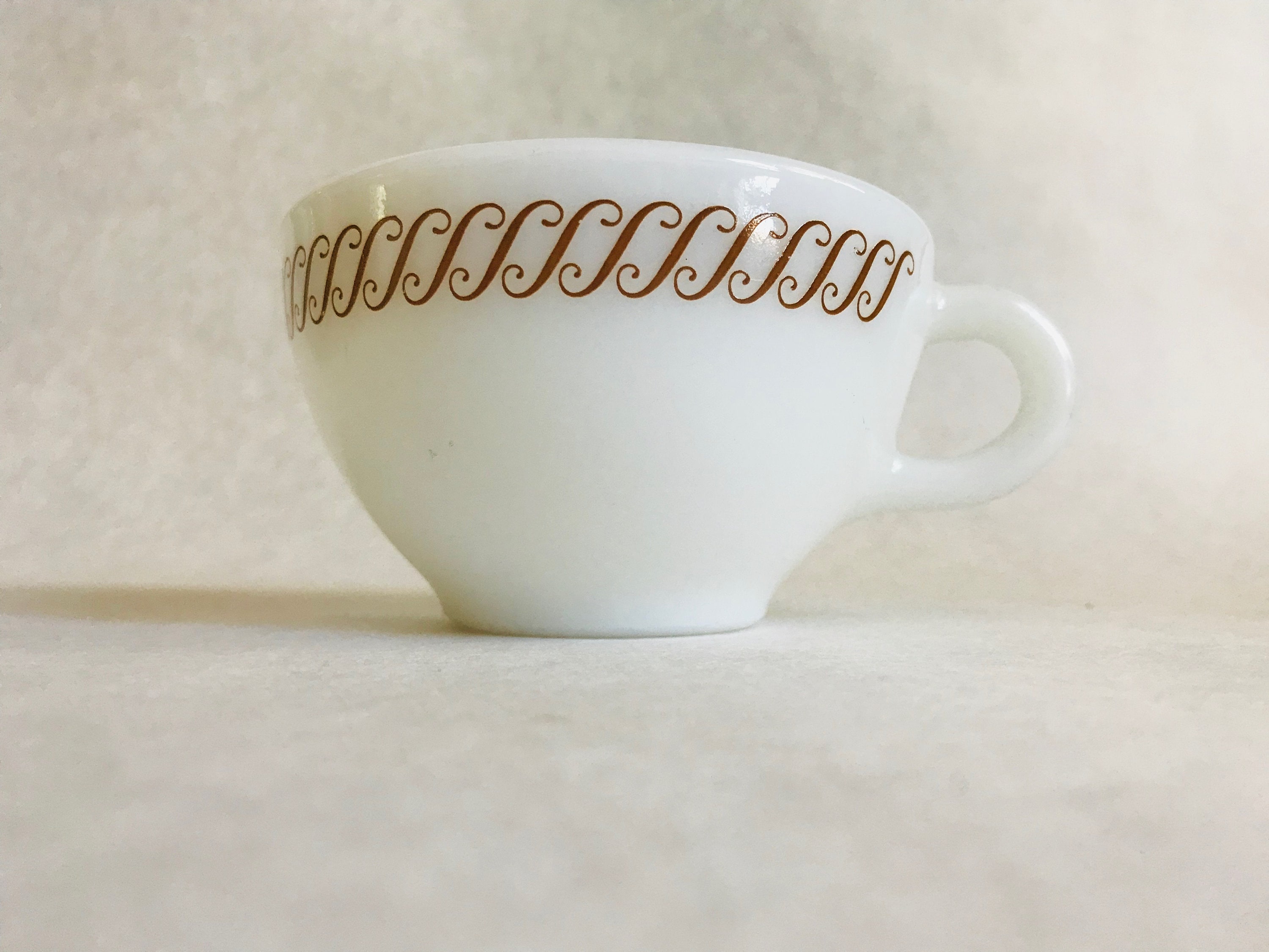 Vintage Pyrex Milk Glass Teacups Pyrex Brown Curlicue Cups - Etsy