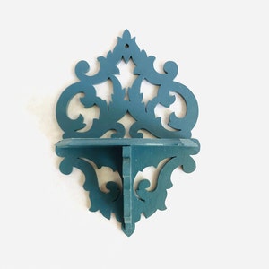 Vintage Ornate Wooden Shelf, Vintage Folding Wall Shelf, Ornate Vintage ...