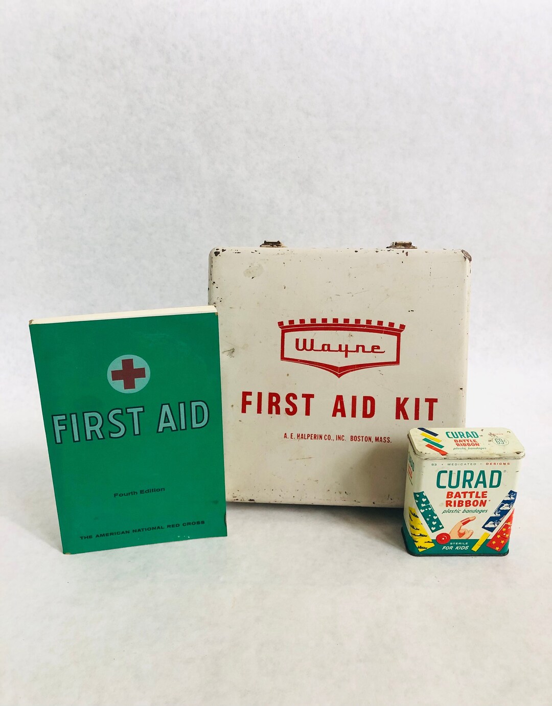 Vintage First Aid Kit, Vintage Wayne First Aid Box, Medicine Cabinet ...