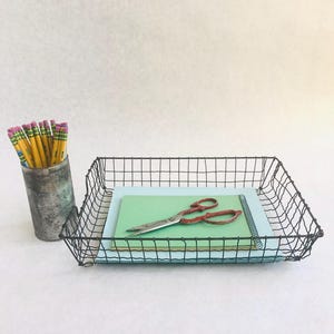 Vintage Wire Paper Tray, Vintage Crimped Wire Tray, Vintage Wire Letter ...