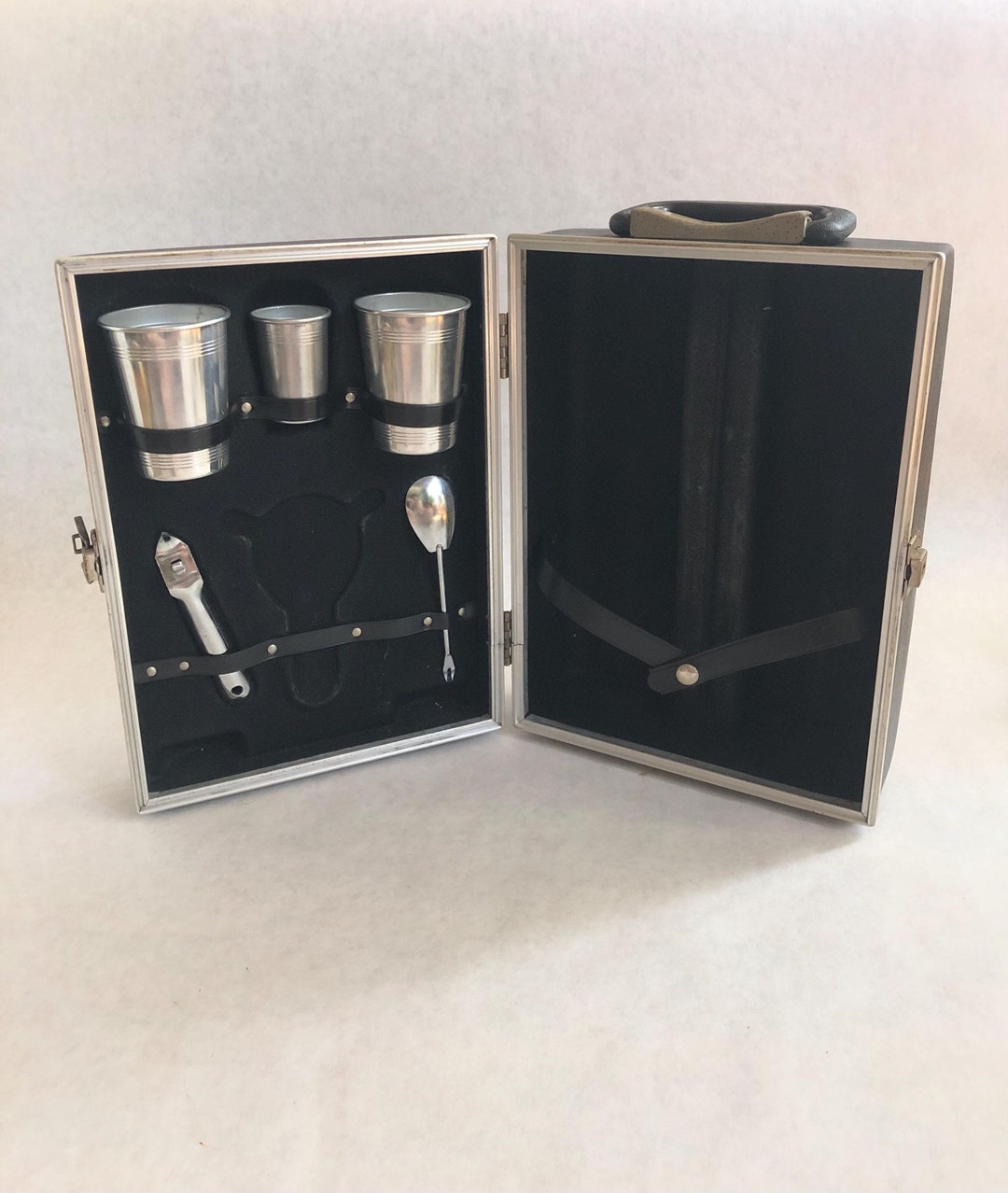 Vintage Travel Bar, Vintage Portable Travel Bar, Suitcase Travel Bar ...