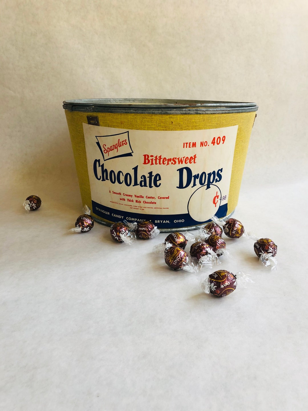 Vintage Chocolate Drops Box, Vintage Candy Box, Vintage Spangler's ...