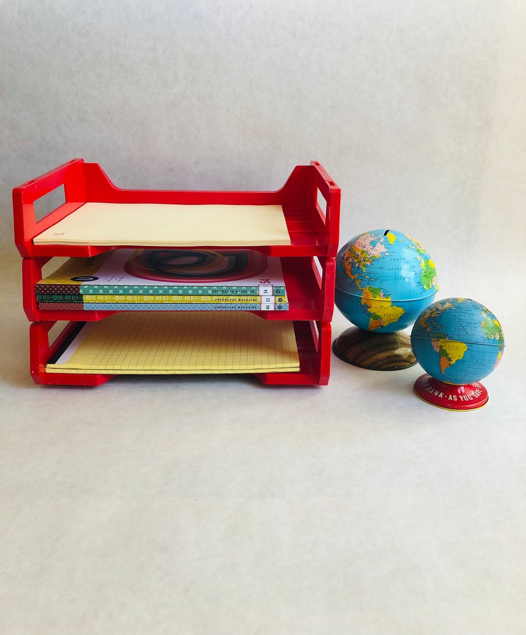 Vintage Paper Trays, Vintage Office Trays, Vintage Red Paper Trays ...