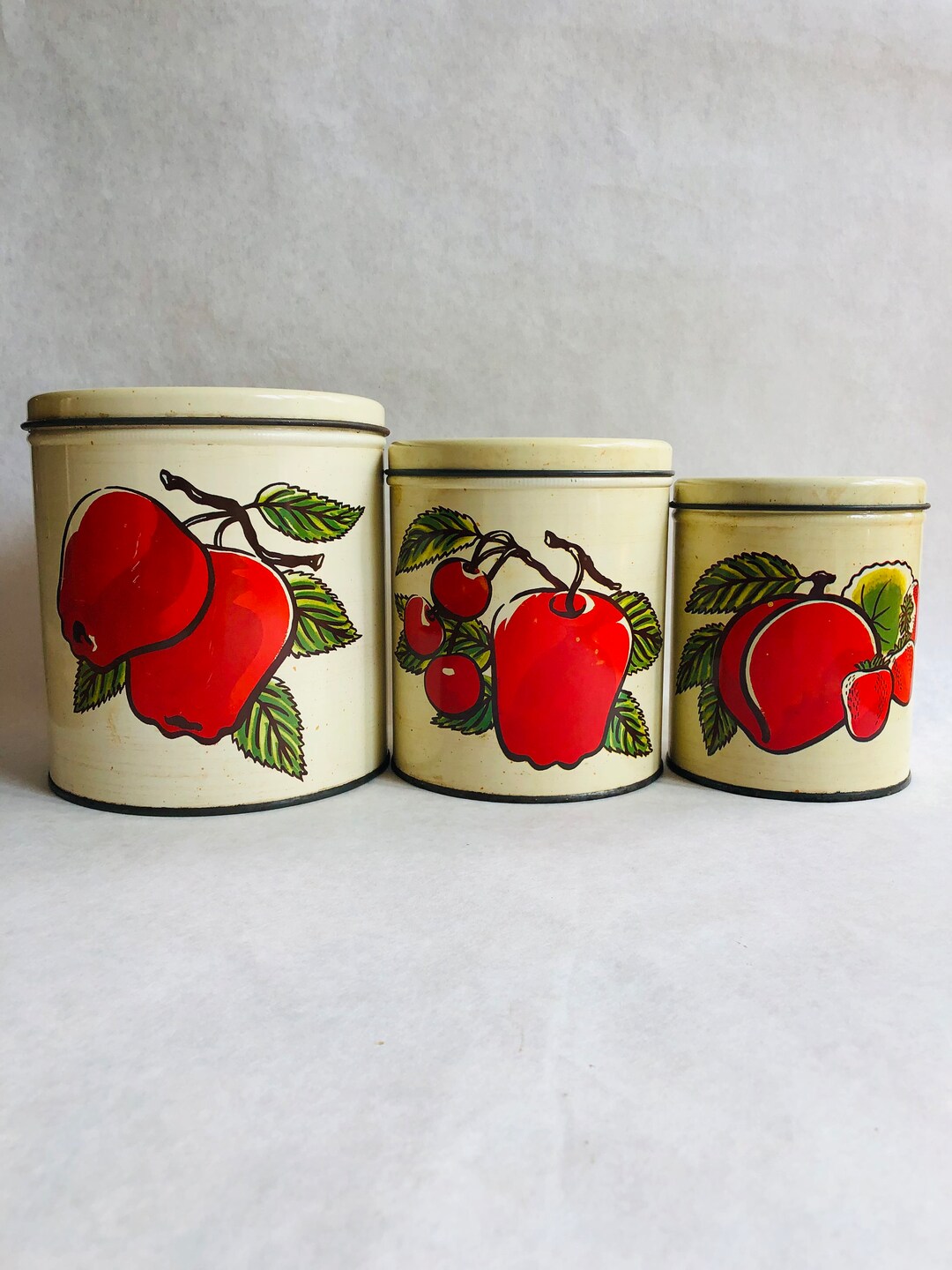 Vintage Ballonoff Apple Canisters, Vintage Apple Canisters, Vintage ...