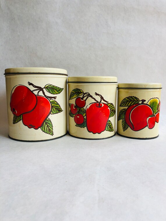 Vintage Ballonoff Apple Canisters Vintage Apple Canisters - Etsy