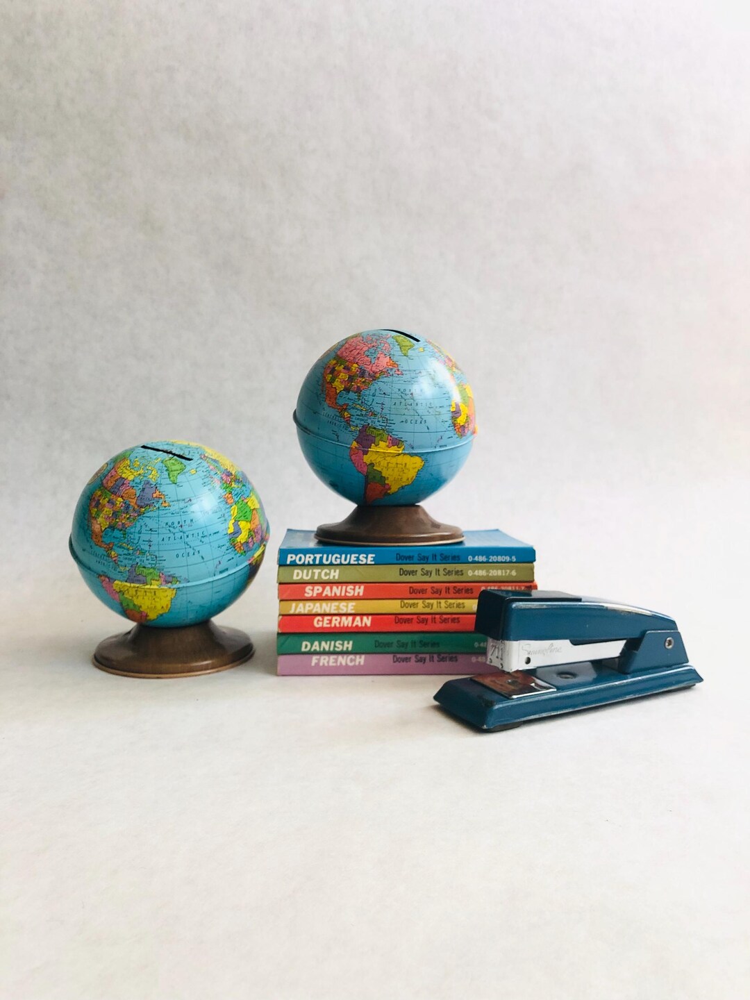 Vintage Small Globe, Tin Globe, Lithographed Midcentury Globe, Vintage ...