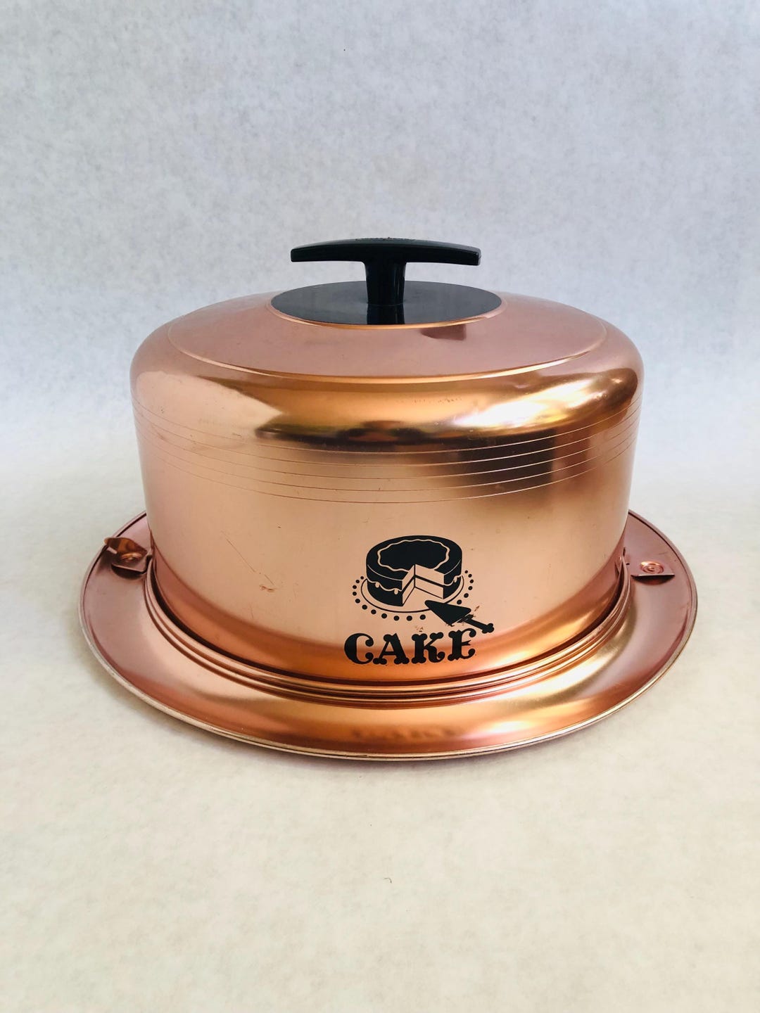 Vintage West Bend Cake Stand, Vintage Copper West Bend Cake Carrier ...