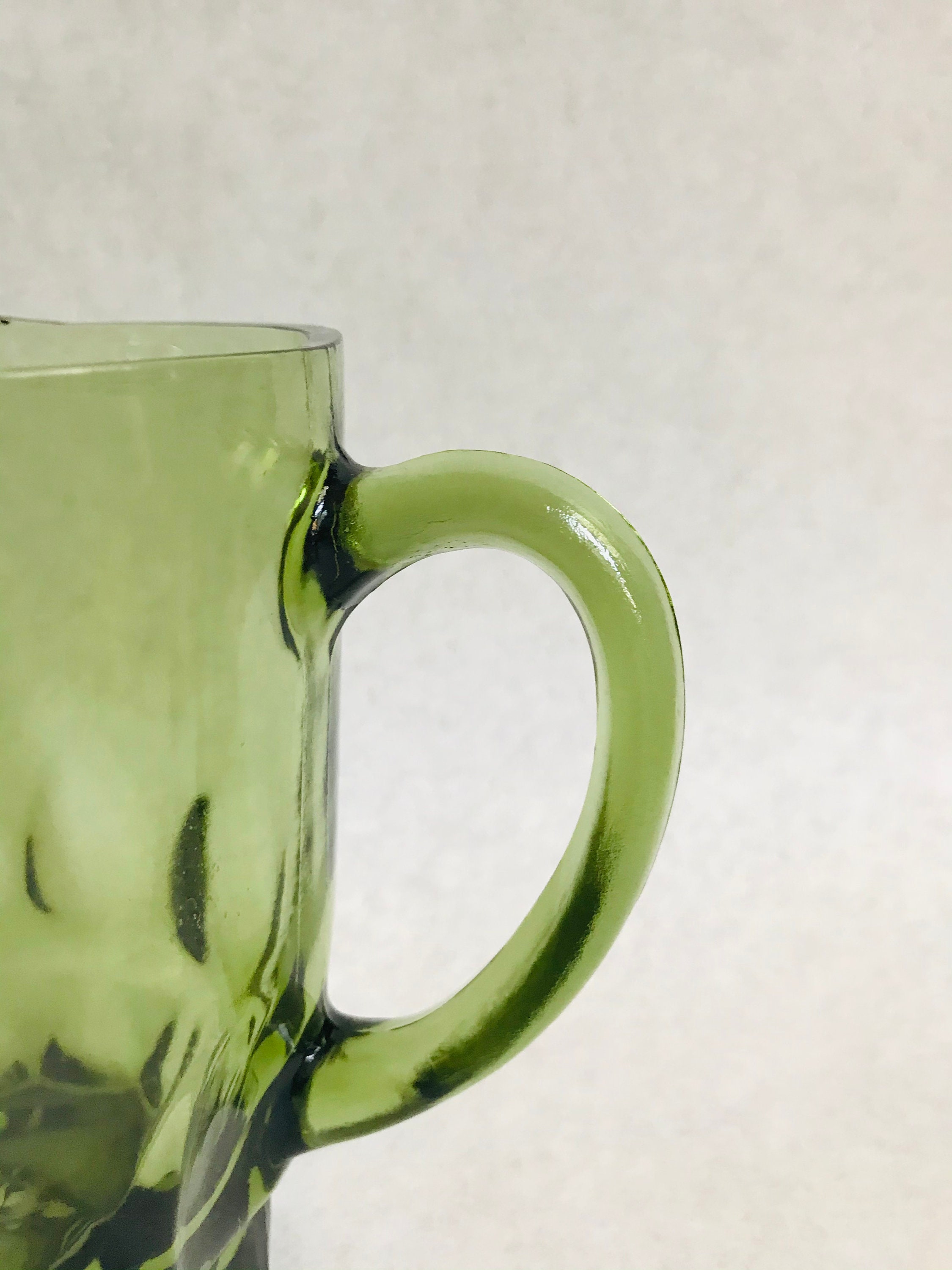 Vintage green pitcher green glass pitcher green barware | Etsy