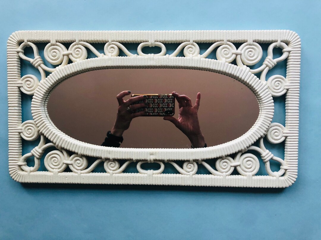 Vintage Syroco Mirror Vintage White Scrollwork Mirror - Etsy