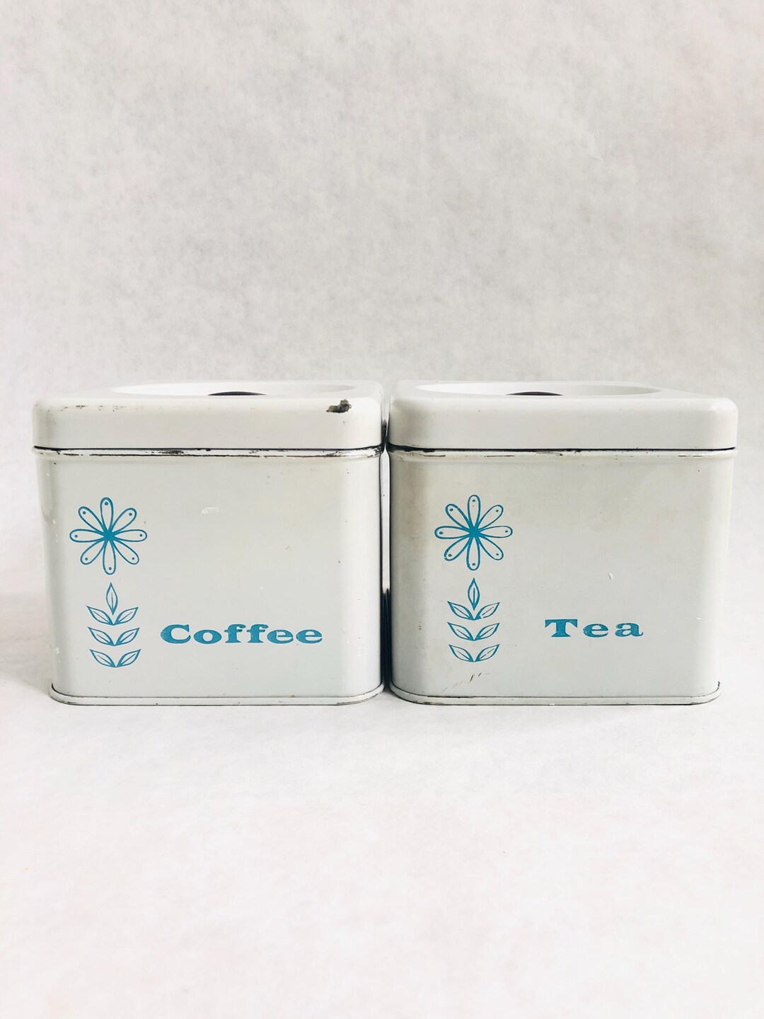 Vintage Flower Power Canisters, Midcentury Coffee Tea Canisters ...