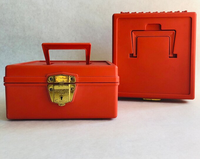 Vintage Orange Port-a-file Box, Vintage Orange File Box, Orange ...