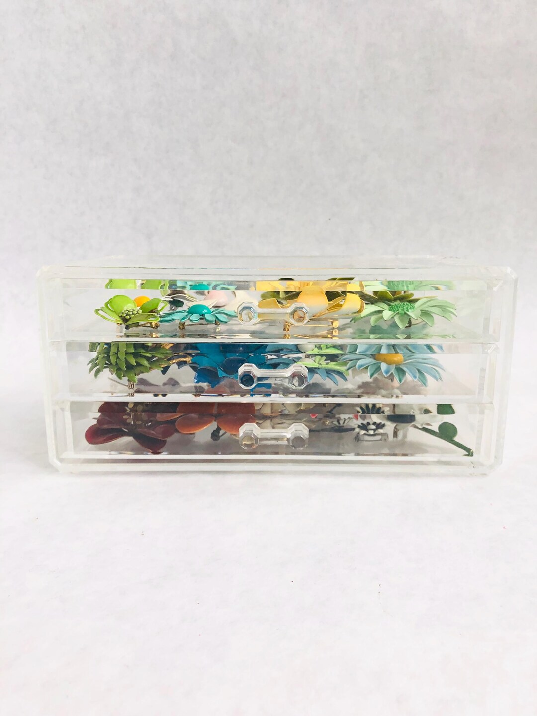 Vintage Clear Lucite Jewelry Box, CHOICE Lucite Jewelry Box, Midcentury ...