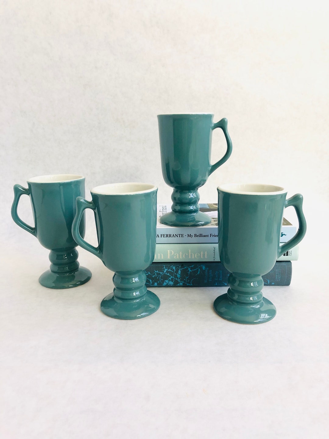 Vintage Blue Hall Pedestal Mugs, Vintage Blue Pedestal Mugs, Vintage ...