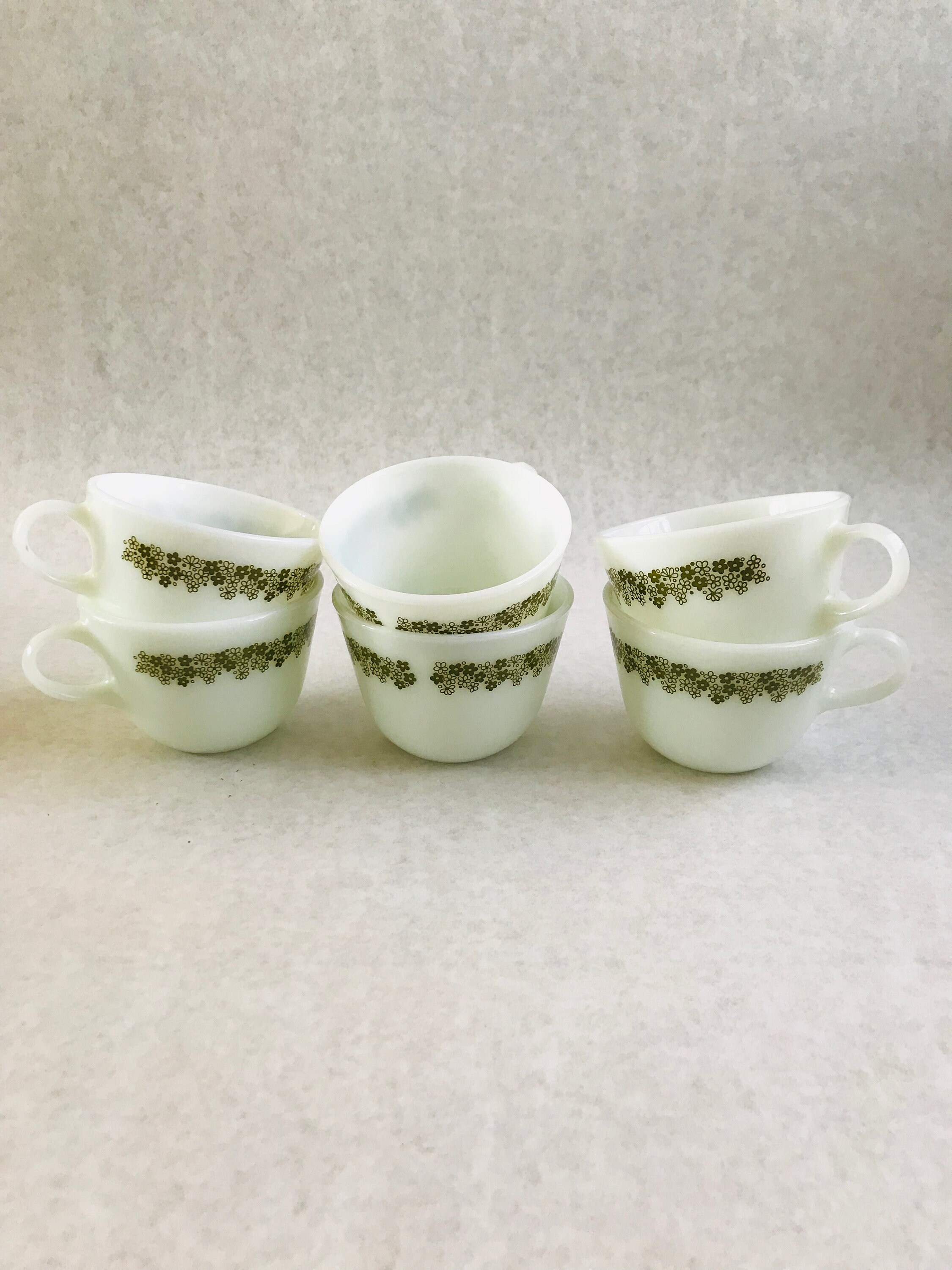 Vintage Pyrex Crazy Daisy coffee cups tea cups milk glass | Etsy