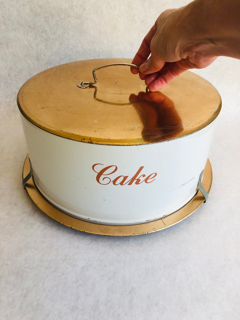 Jars & Containers Kitchen Storage Vintage Decoware Copper Cake Carrier ...