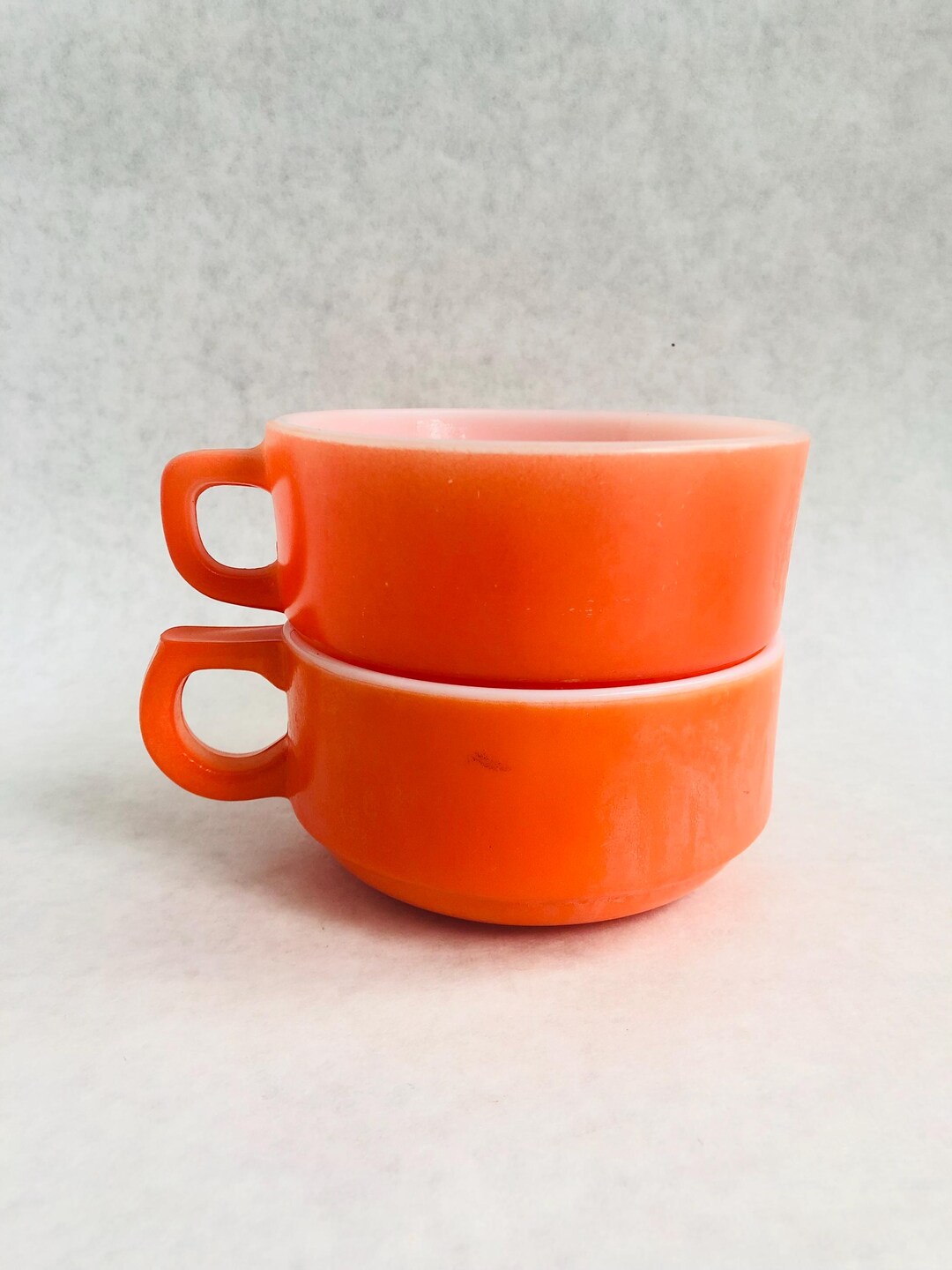 Vintage Orange Handled Soup Bowls, Vintage Café Au Lait Bowls, Vintage ...