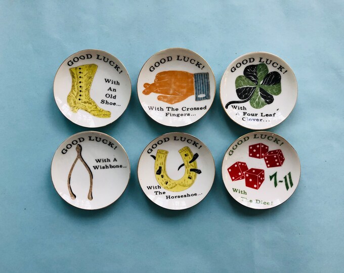 Rare Vintage Good Luck Plates, Vintage Japanese Good Luck Plates ...