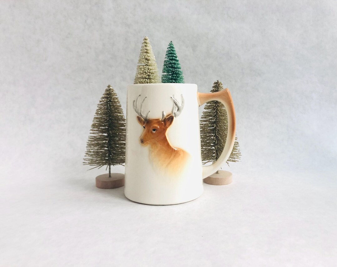 Vintage Deer Stein, Vintage Ceramic Buck Stein, Vintage Deer Mug, MCM ...