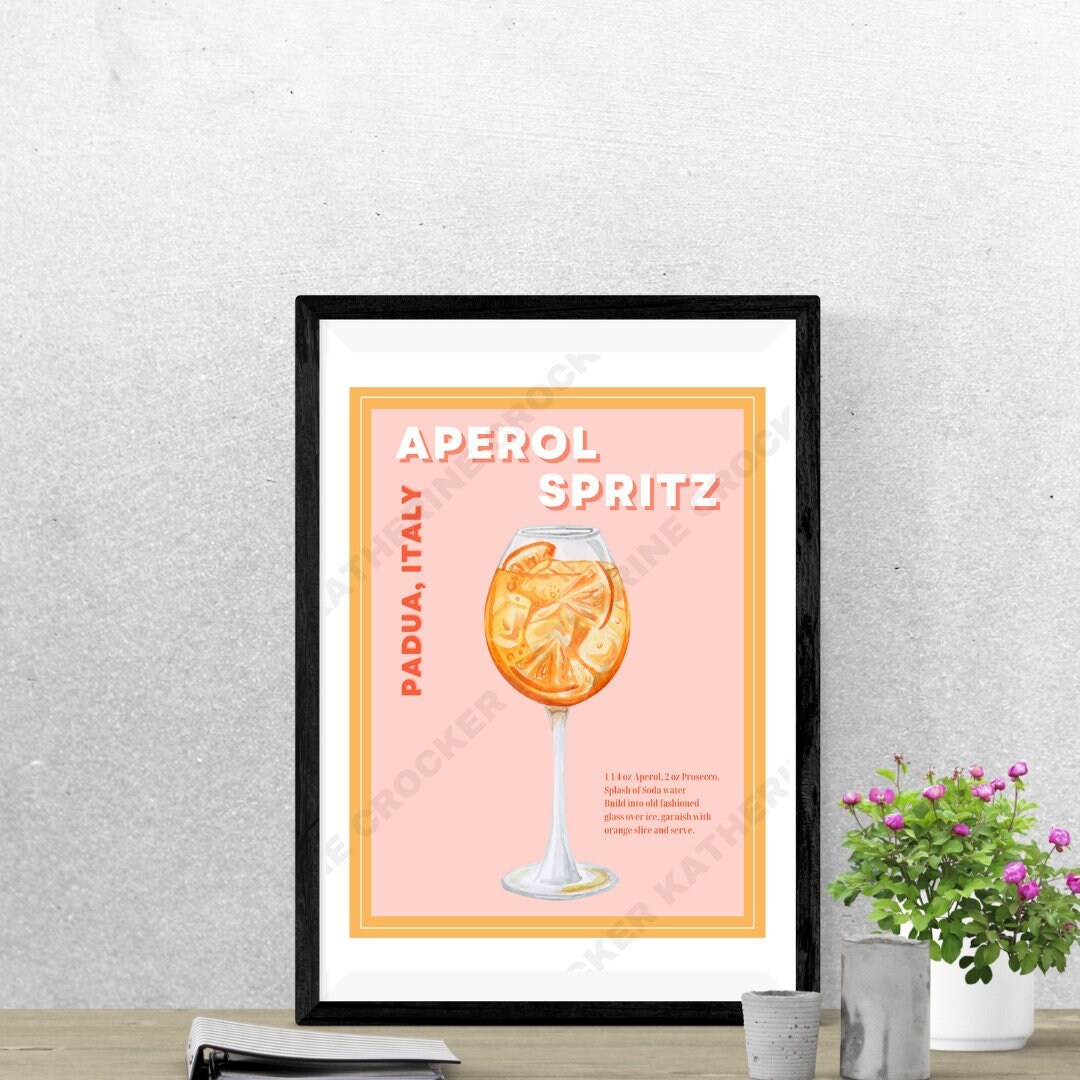 Aperol Spritz Drink Poster - Etsy