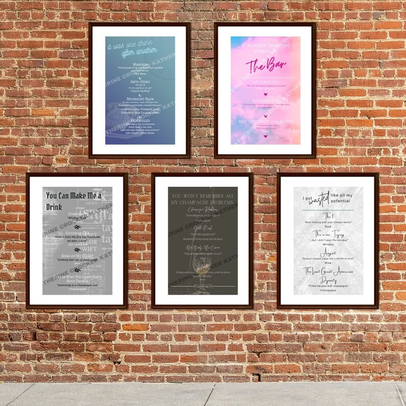 BUNDLE Taylor Swift-themed Cocktail Menus CUSTOMIZABLE - Etsy