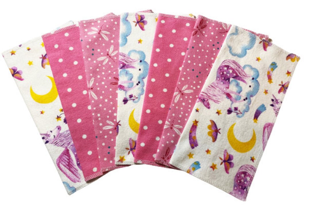 Handkerchiefs, Set of 7, Girls Handkerchiefs, Unicorn Handkerchiefs ...