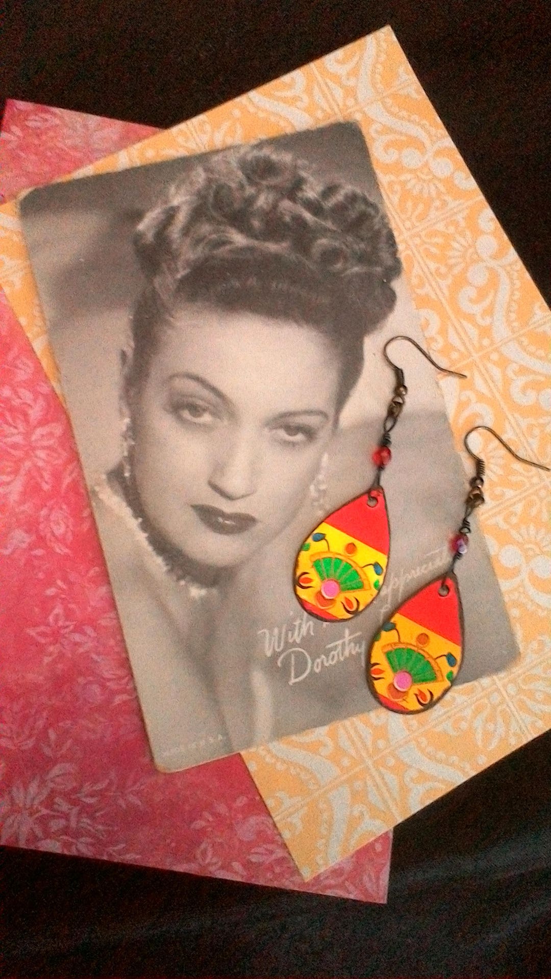 Art Deco Asian Inspired fan Teardrop Earrings Are Handcrafted From a ...