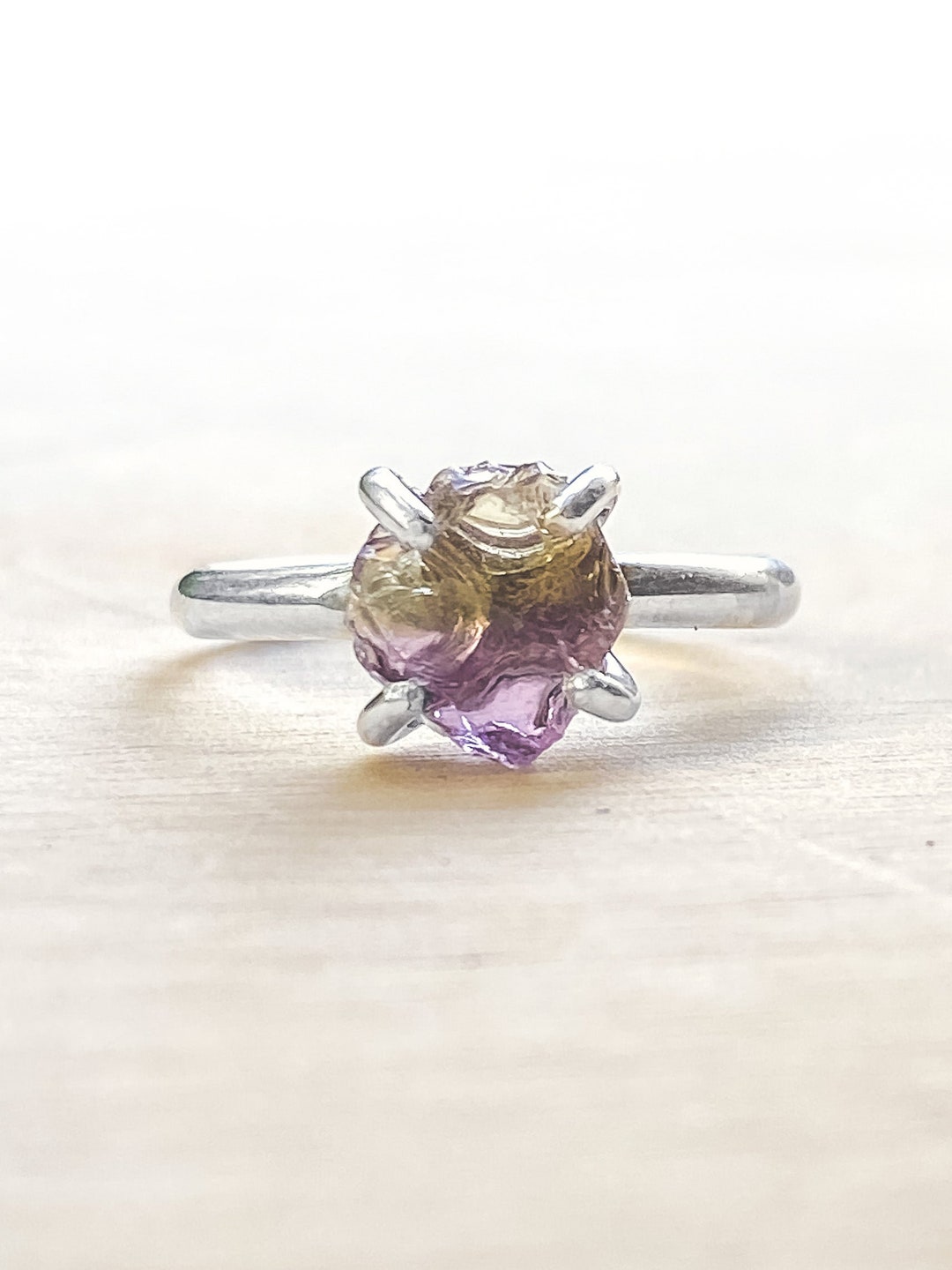 Ametrine Raw Crystal Ring Witchy Ring Cottagecore Ring - Etsy