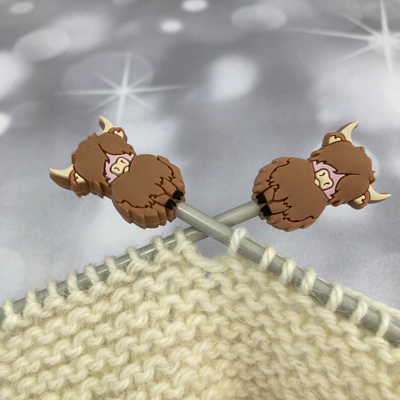 2 Highland Cow Embroidery Scissor Guards or Stoppers. Knitting Needle ...