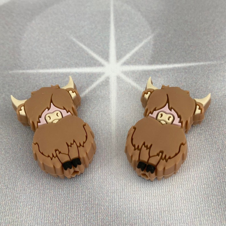2 Highland Cow Embroidery Scissor Guards or Stoppers. Knitting Needle ...
