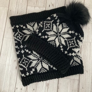 Simple Selbu Hat Cowl Knitting Pattern Stranded Colourwork Norwegian ...