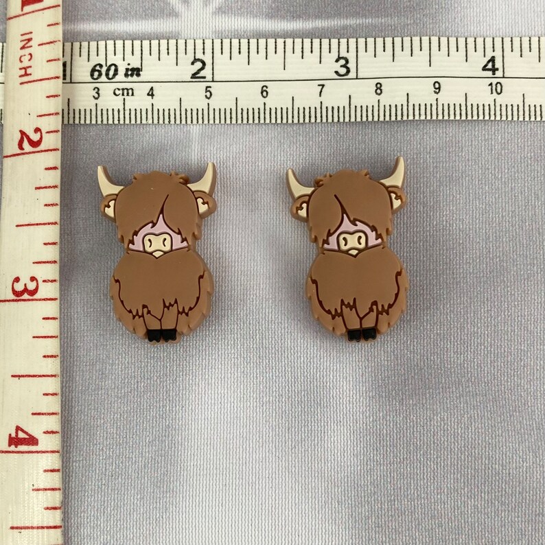 2 Highland Cow Embroidery Scissor Guards or Stoppers. Knitting Needle ...