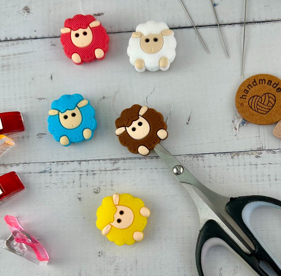 2 Sheep Embroidery Scissor Guards Stoppers Needle Point Protectors ...